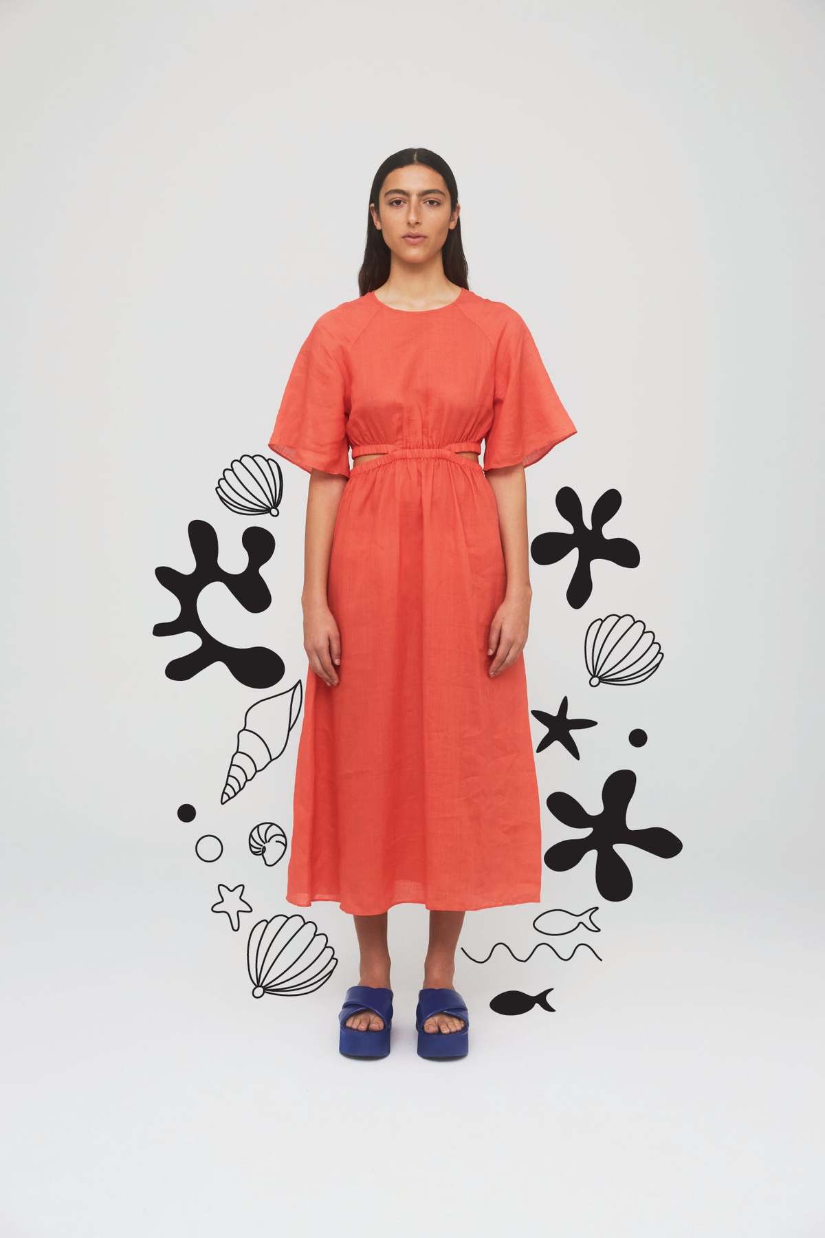 hej hej Shark Bite Dress - Coral | Garmentory