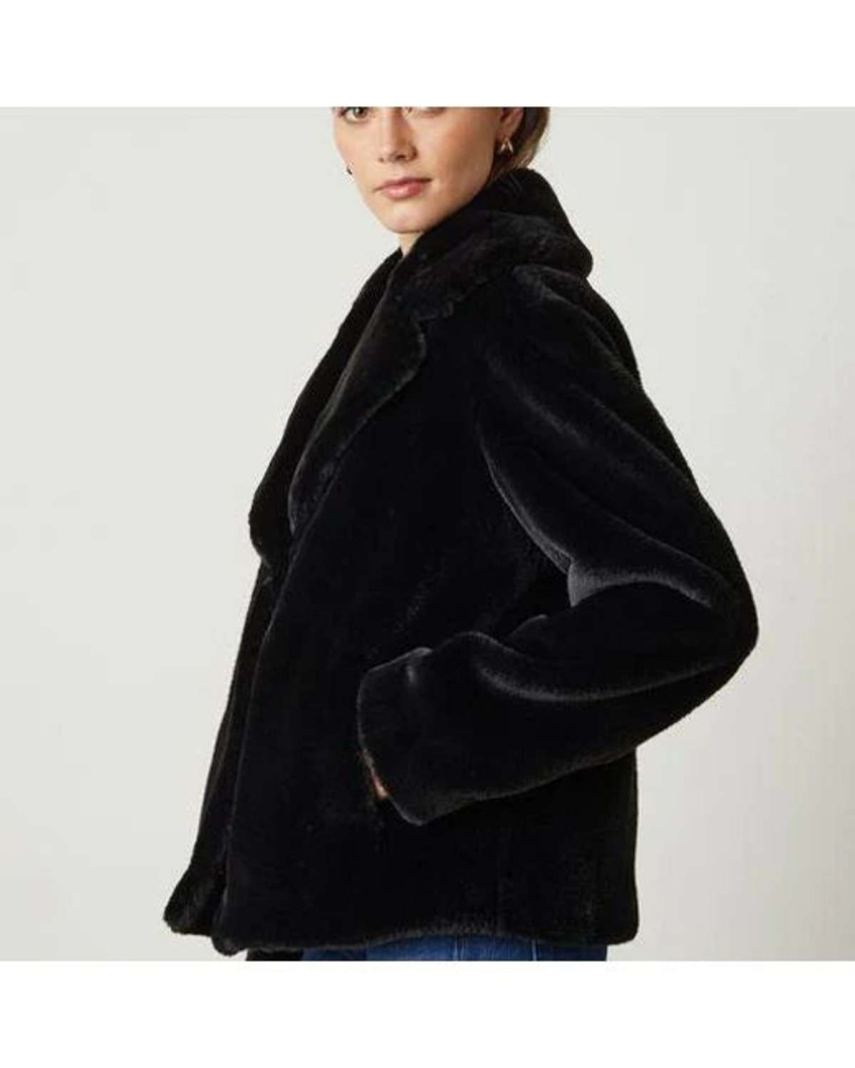Velvet Raquel Faux Fur Jacket - Taupe | Garmentory