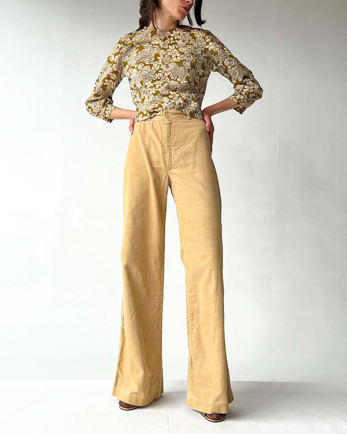 Vintage Wide Leg Cords - Beige | Garmentory