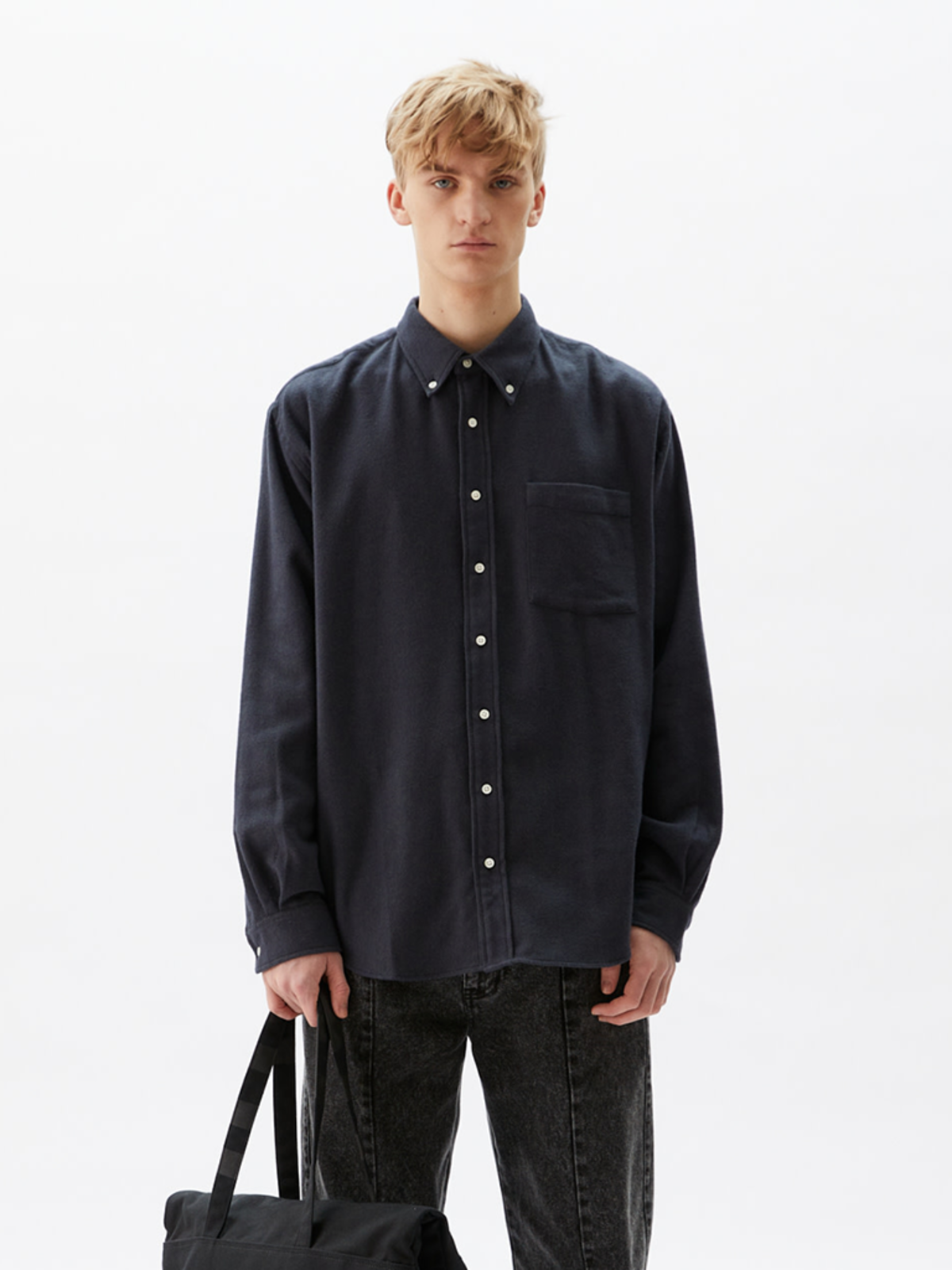 Schnayderman's Non Binary BD Flannel Shirt - Grey/Green | Garmentory