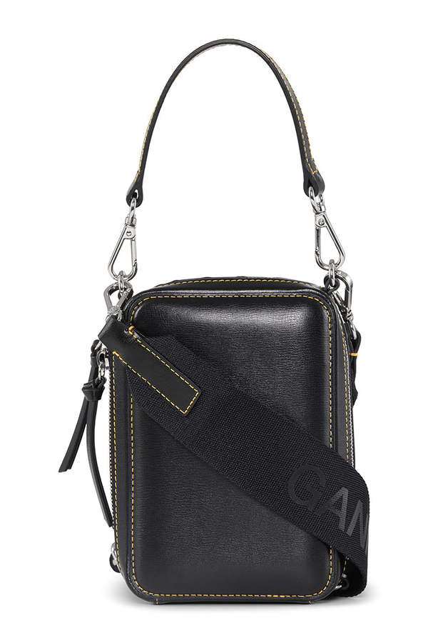 Ganni Banner Camera Bag - Black/Yellow | Garmentory