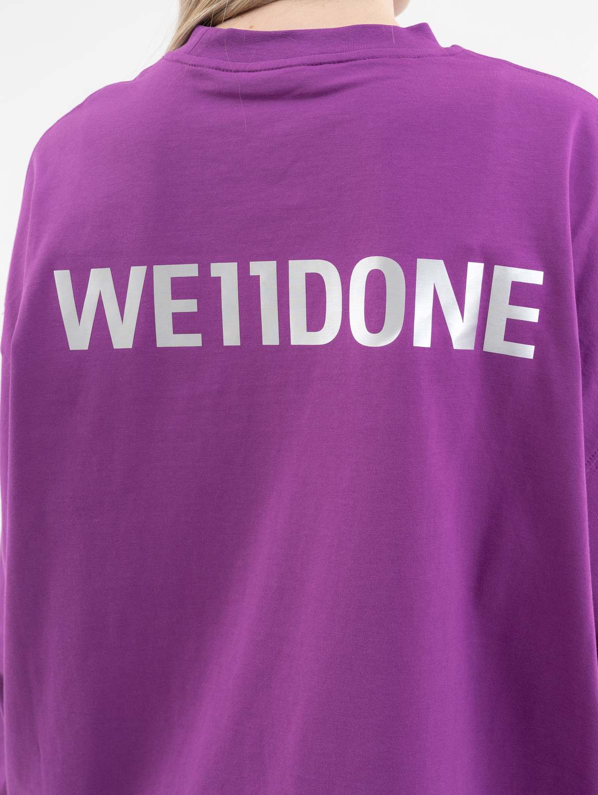 we11done BASIC FRONT BACK LOGO LONG-SLEEVED T-SHIRT - purple | Garmentory