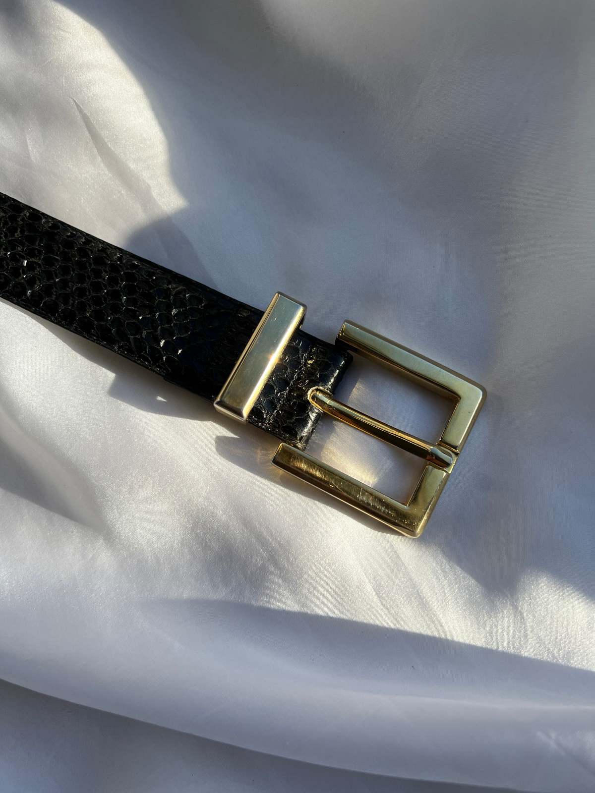 Vintage Genuine Snake Skin Belt - Carbon | Garmentory