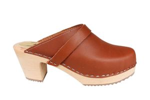 Lotta from Stockholm High Heel Classic Clog - Tan | Garmentory