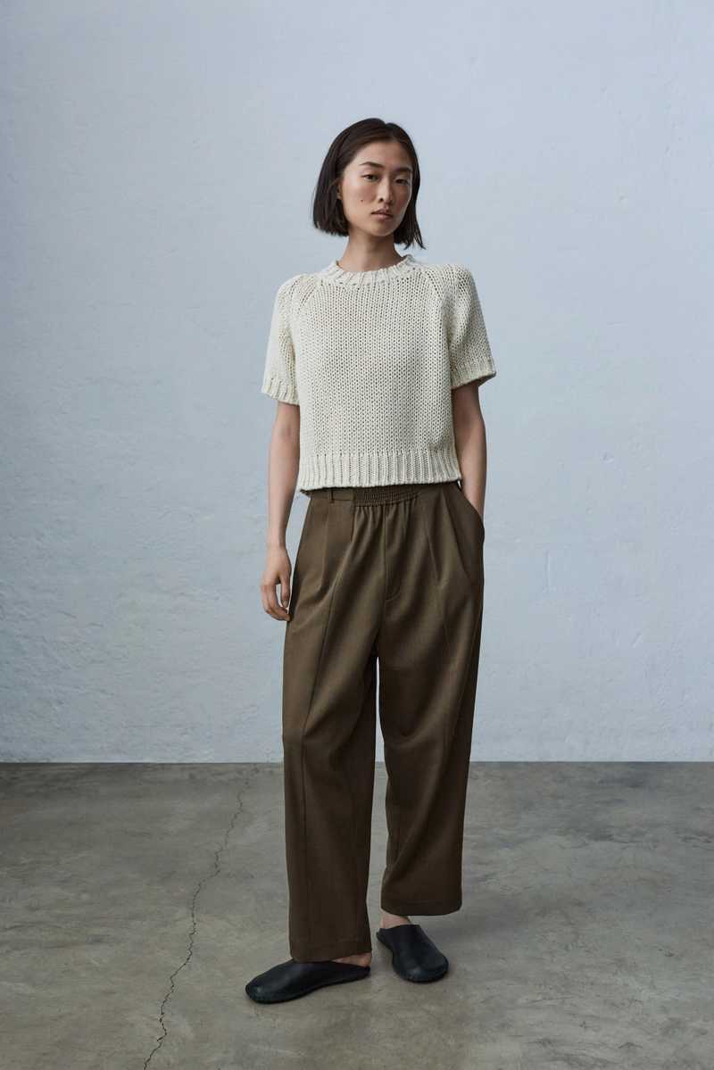 Cordera Asymmetric Straight Pants - Walnut | Garmentory