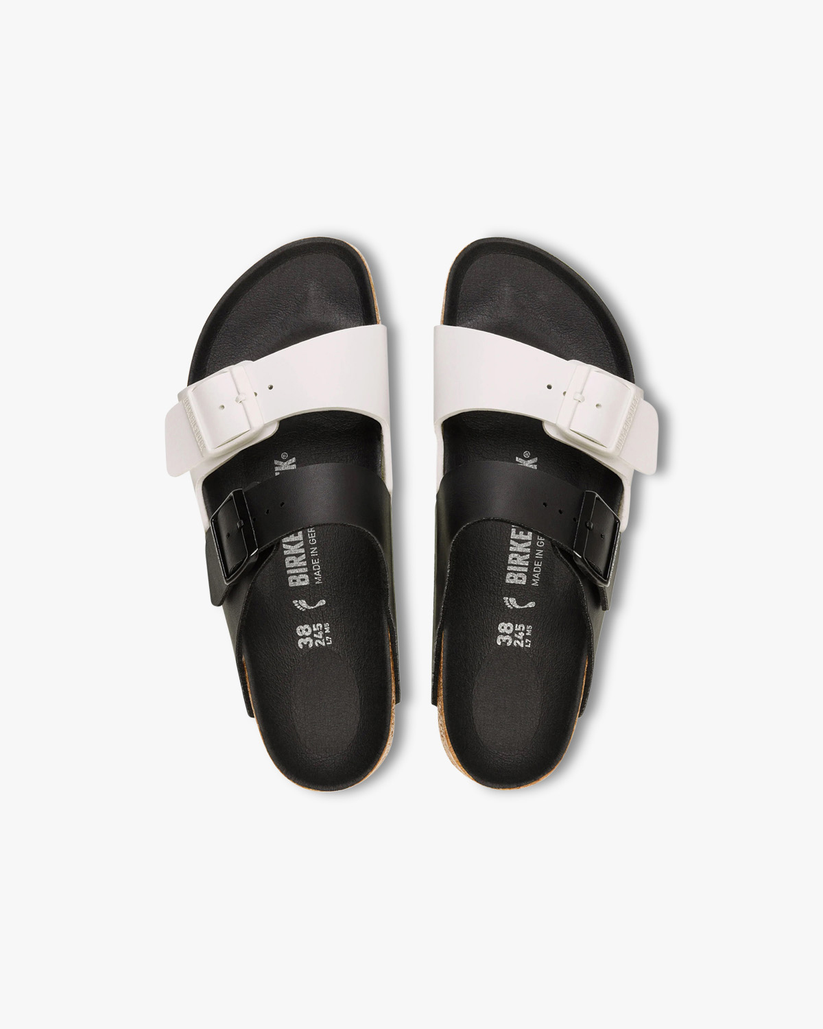 Birkenstock Arizona Split Birko Flor Sandal - Black/White | Garmentory
