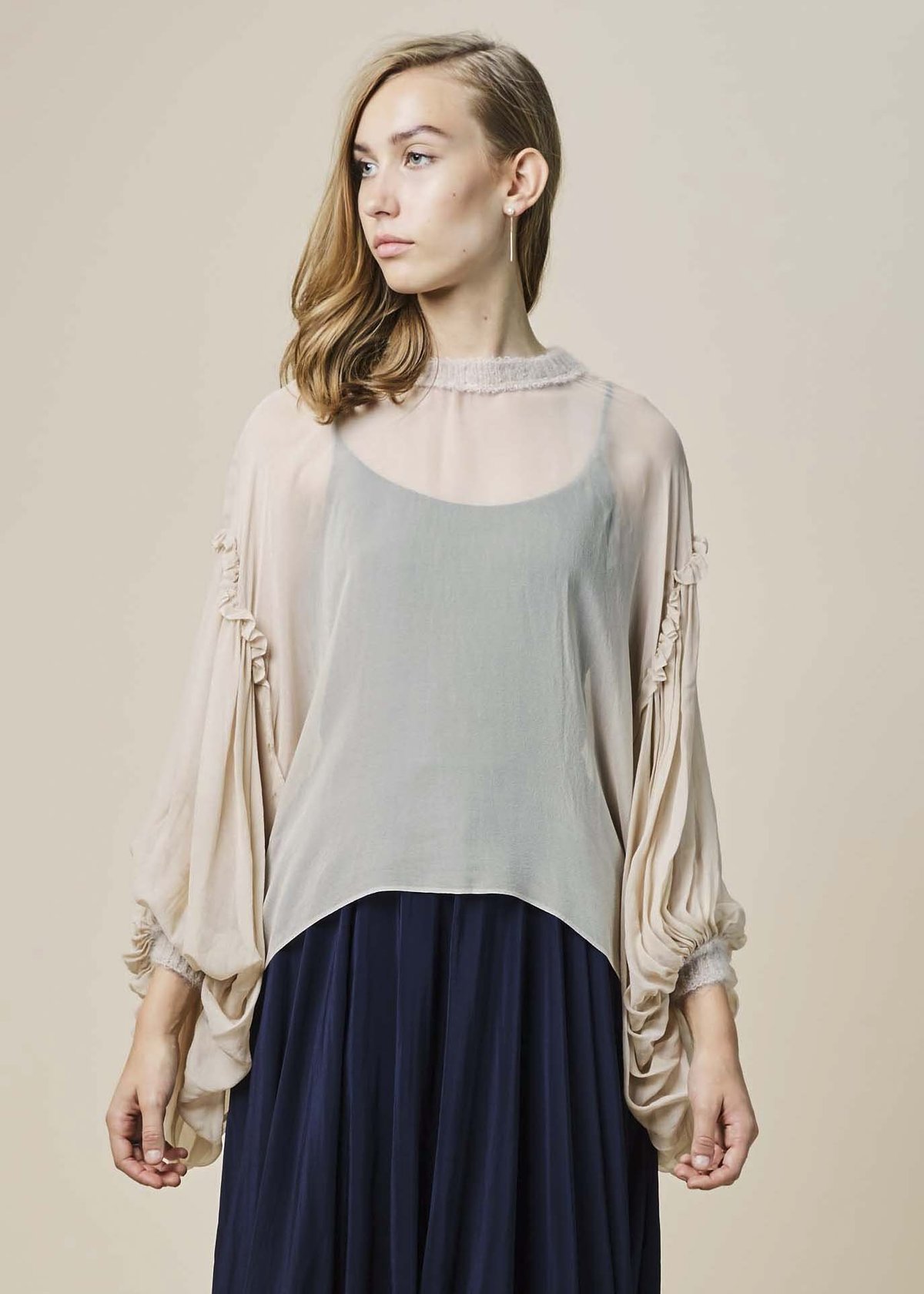 Louiza Babouryan Chiffon Poet Top | Garmentory