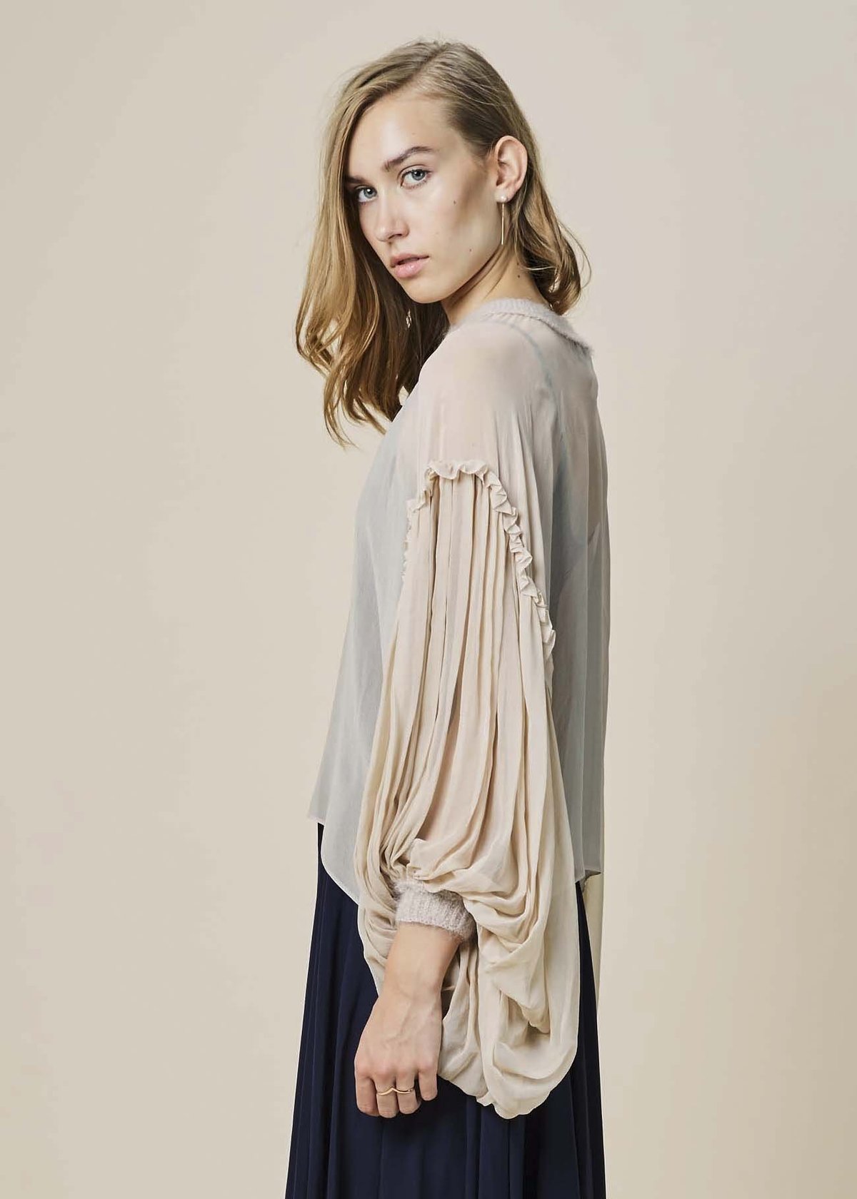 Louiza Babouryan Chiffon Poet Top | Garmentory