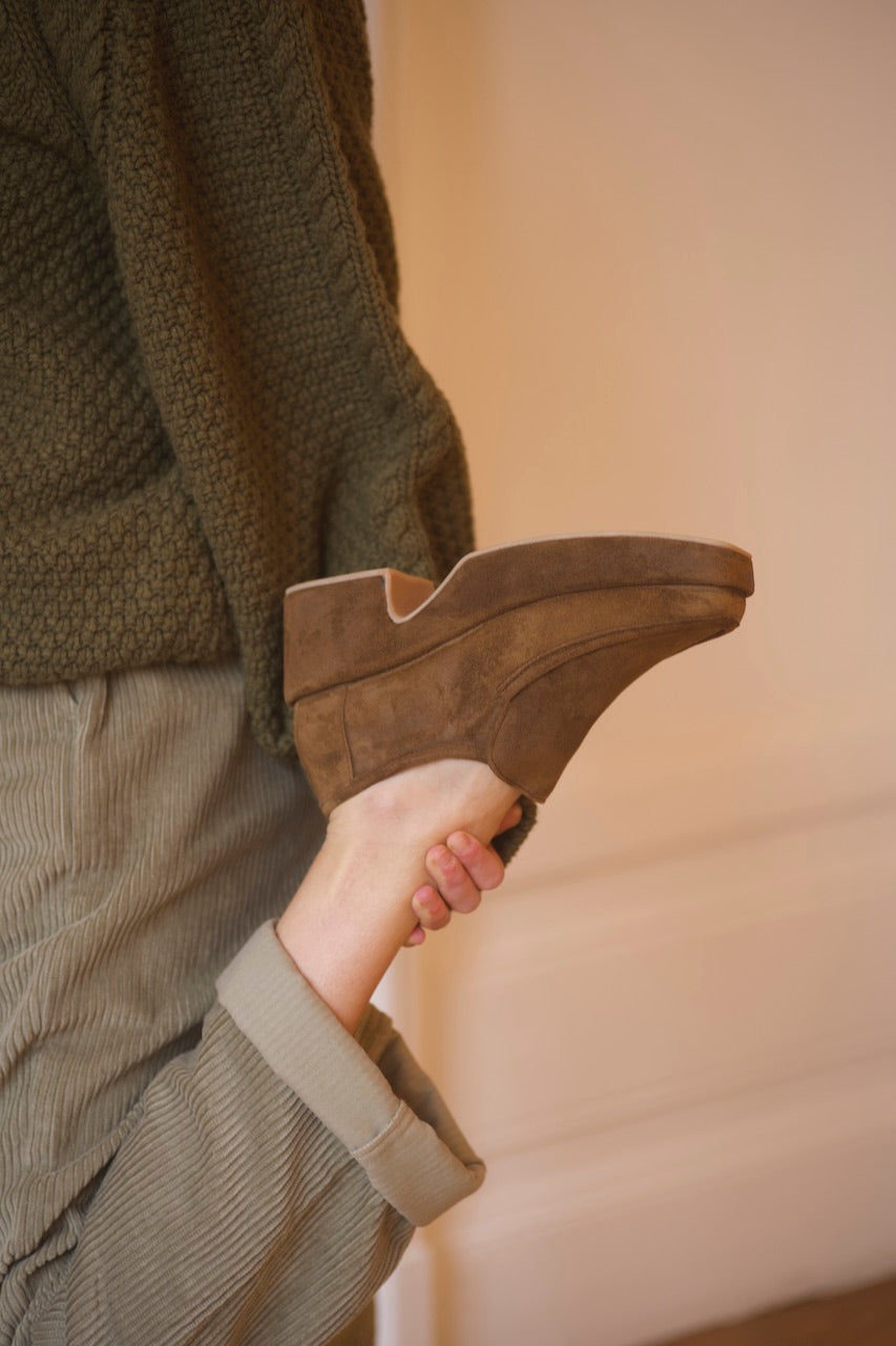 Anne Thomas Nancy Panama Beer wedge heel - Chestnut | Garmentory