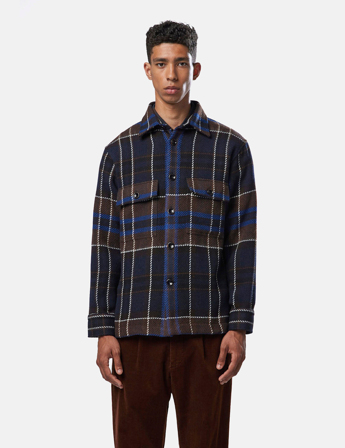 NN07 Soren Overshirt - Brown Check | Garmentory