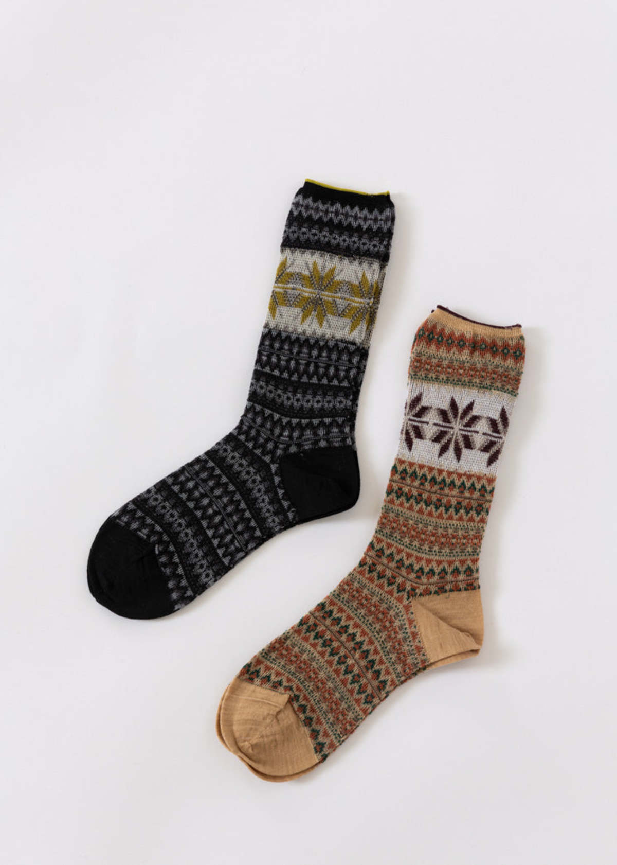 Antipast Wool Snow Crystal Socks - Black | Garmentory