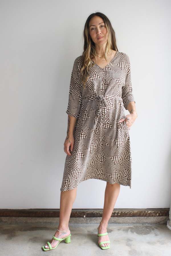 Myrtle Devin Dress - Cocoa Checker | Garmentory