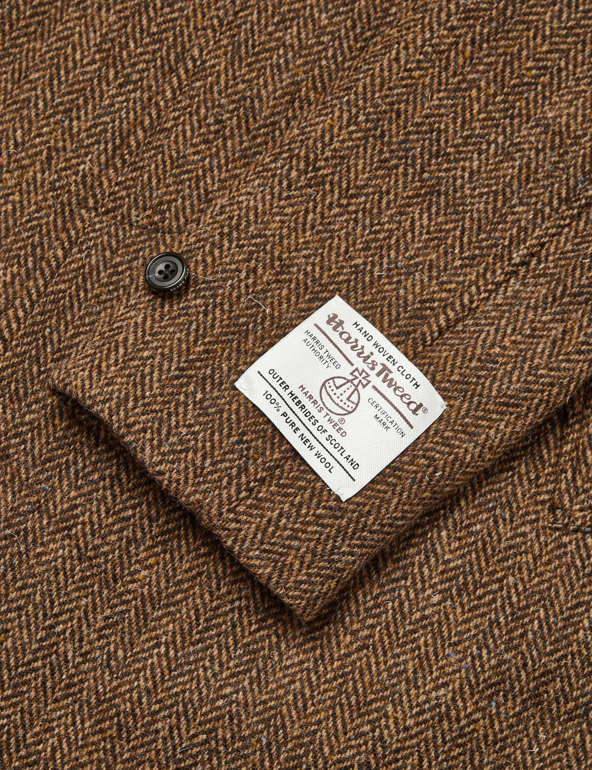 Beams Plus Harris Tweed Coat Light Brown Garmentory