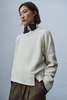Cordera Wool & Cashmere Asymmetric Neck Sweater - Natural | Garmentory
