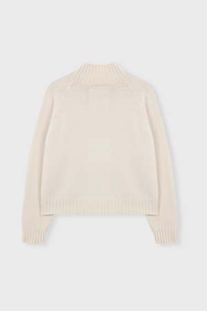 Cordera Wool & Cashmere Asymmetric Neck Sweater - Natural | Garmentory