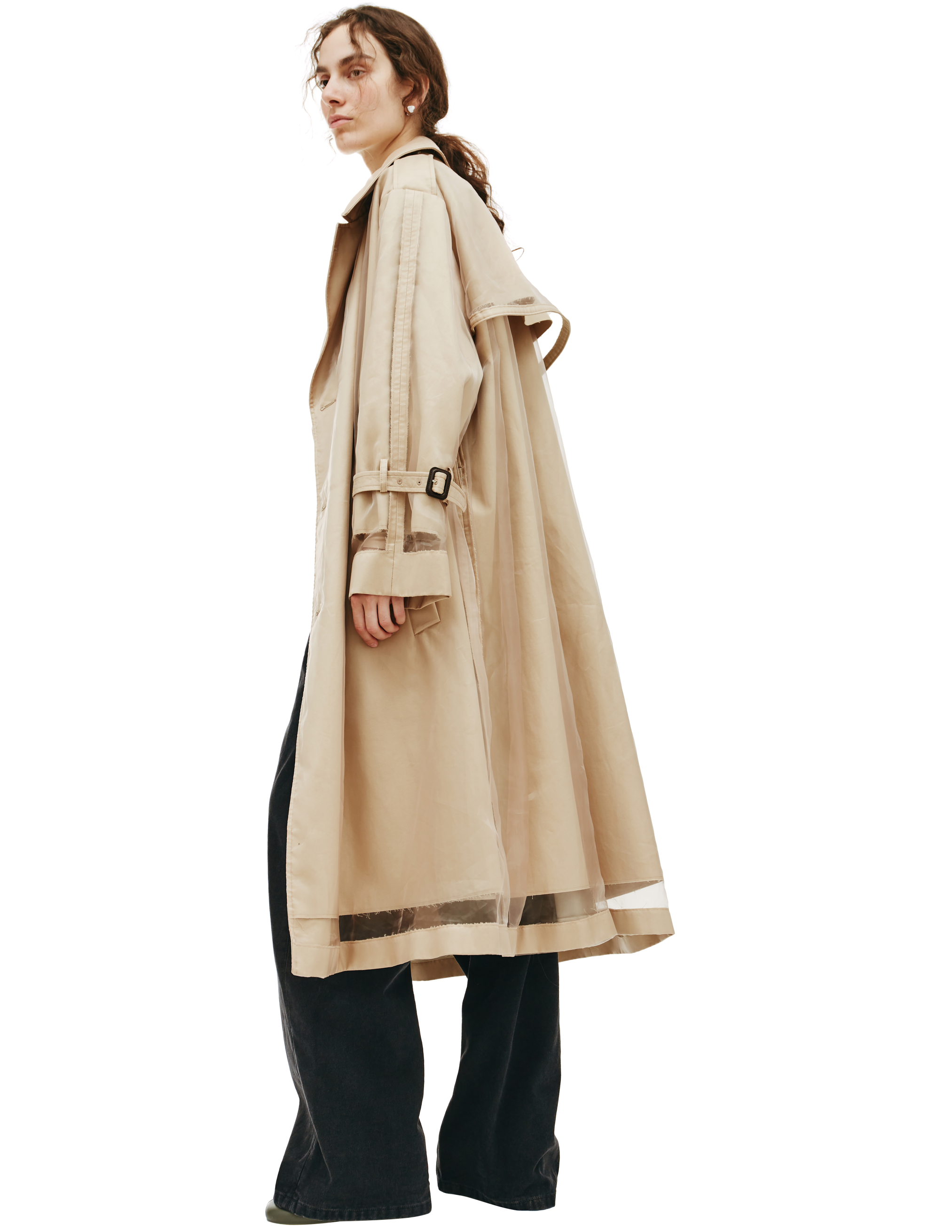 Maison Margiela Transparent Beige Trench Coat | Garmentory