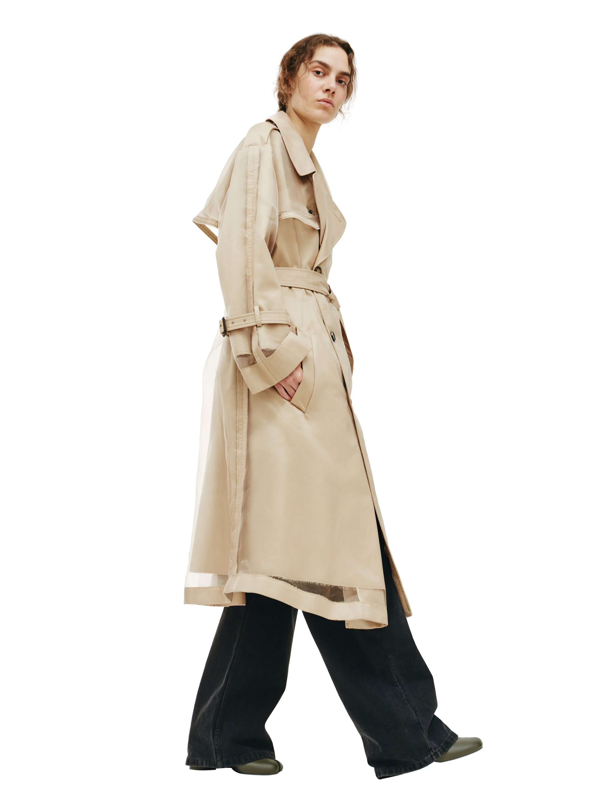 Maison Margiela Transparent Beige Trench Coat | Garmentory