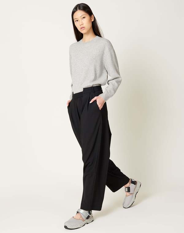 Cordera Asymmetric Straight Pants - Black | Garmentory