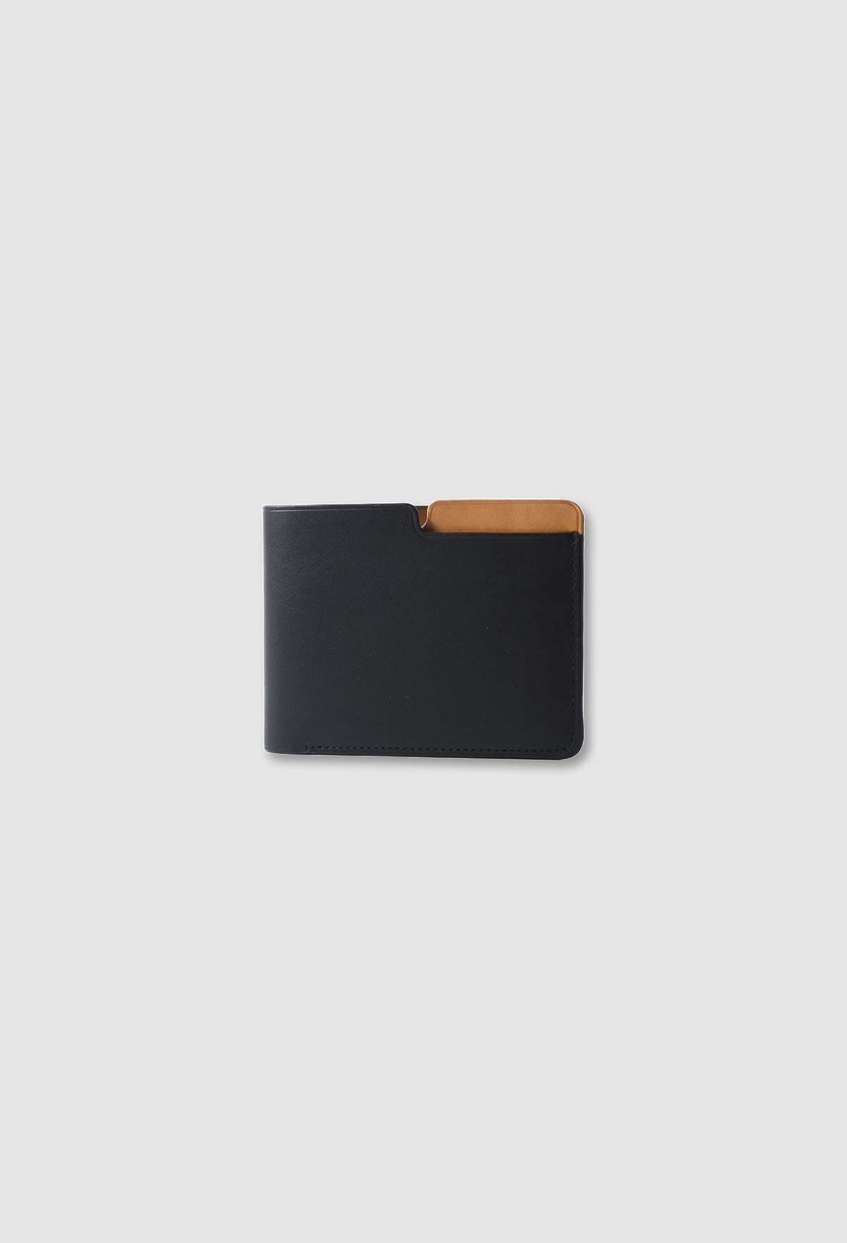 Isaac Reina Double Tanned Calf Leather Lined Wallet - Black | Garmentory