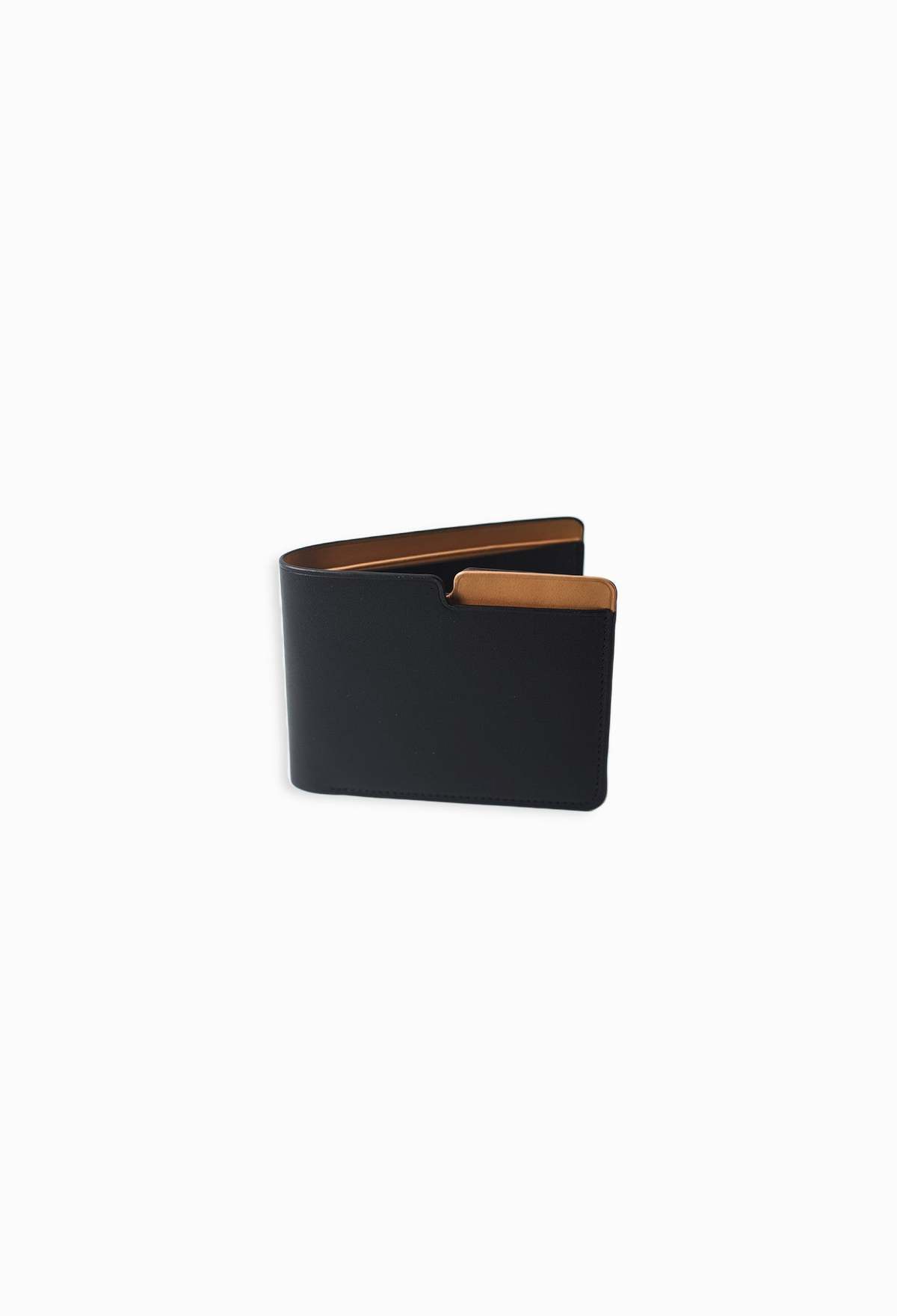 Isaac Reina Double Tanned Calf Leather Lined Wallet - Black | Garmentory
