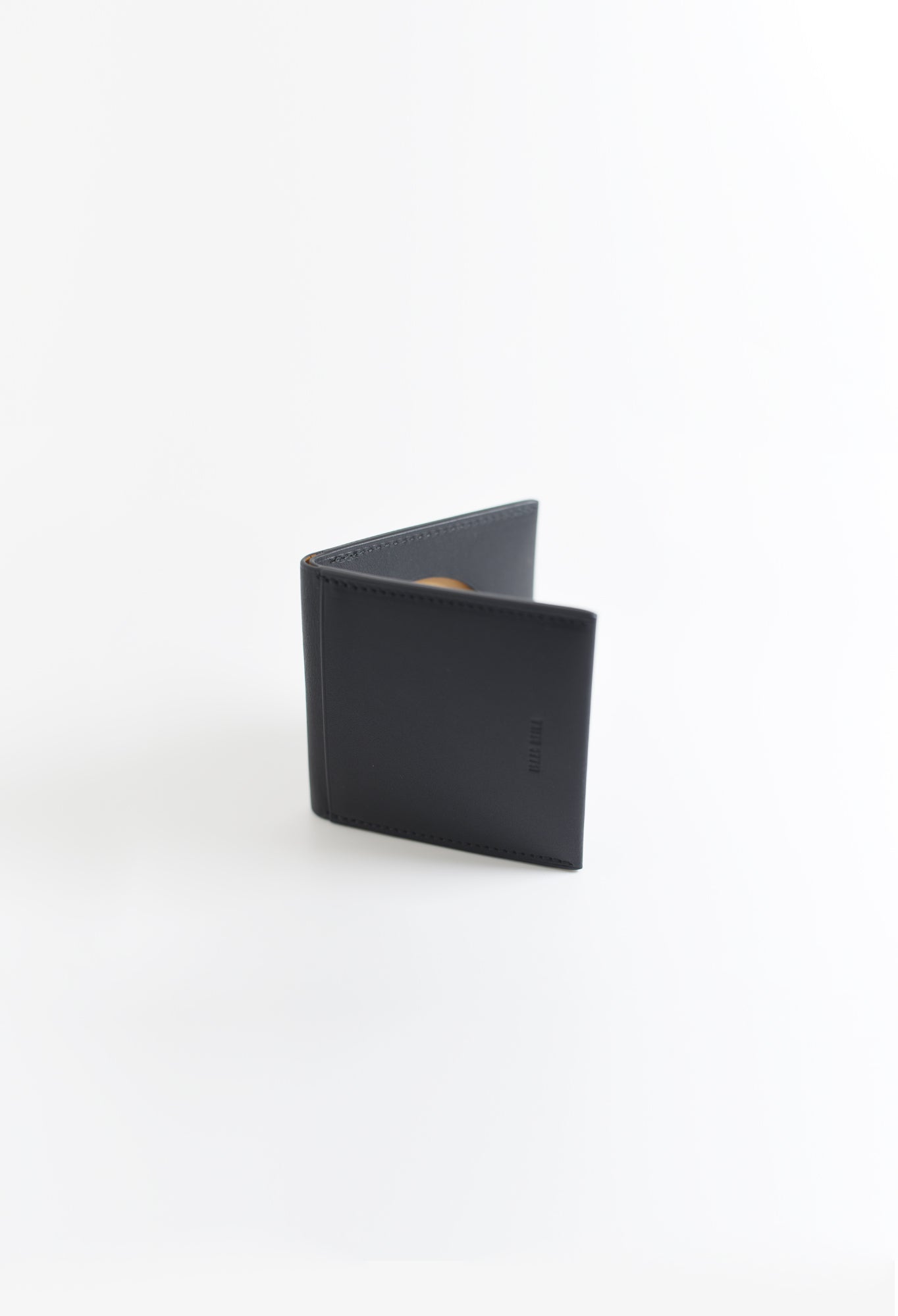 Isaac Reina Soft Double Tanned Calf Leather Square Wallet - Black ...