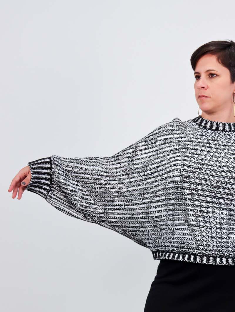 Planet Kabuki Sweater - Black & White | Garmentory