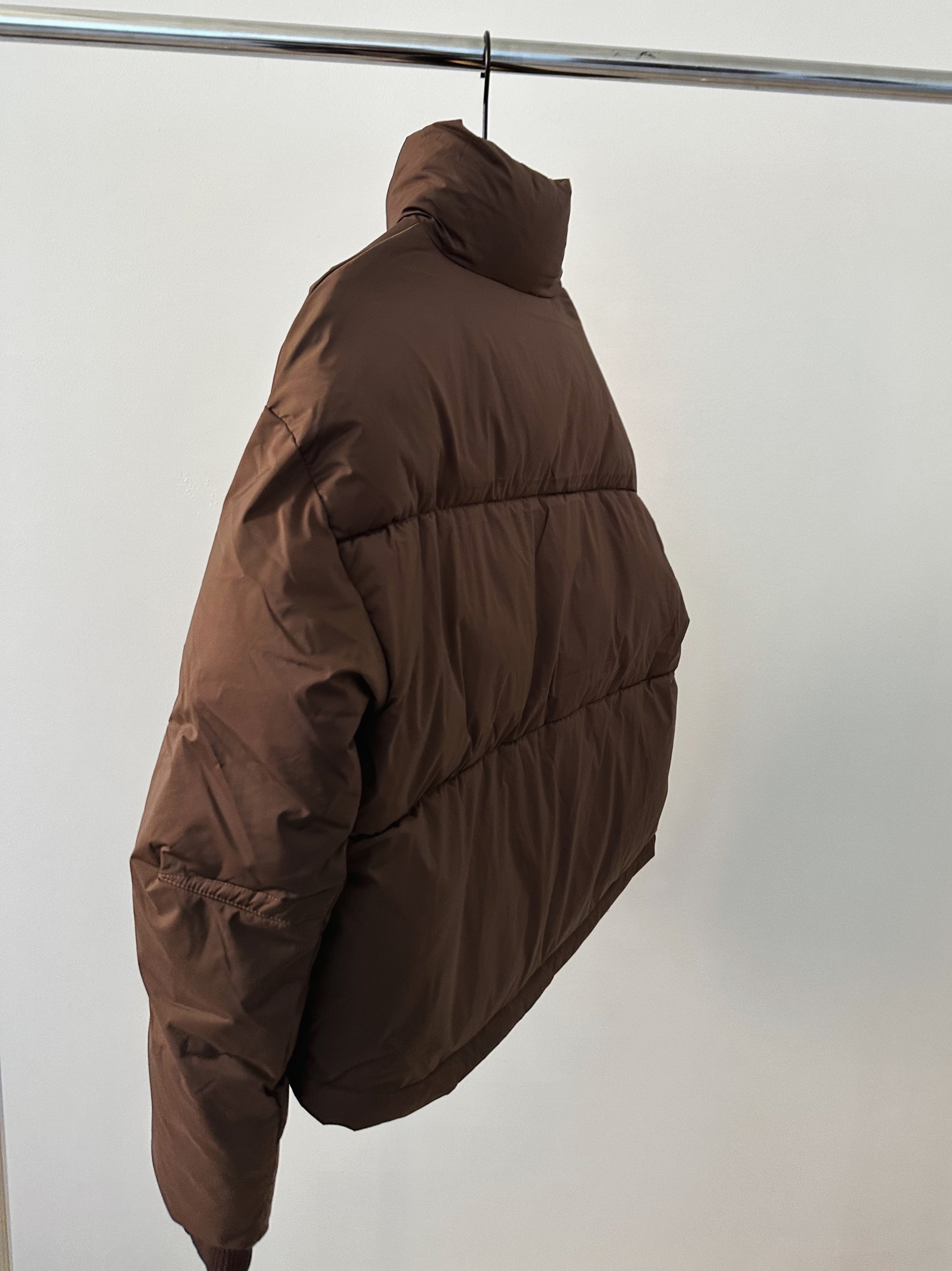 Line & Dot Puffer Jacket - Chocolate Brown | Garmentory