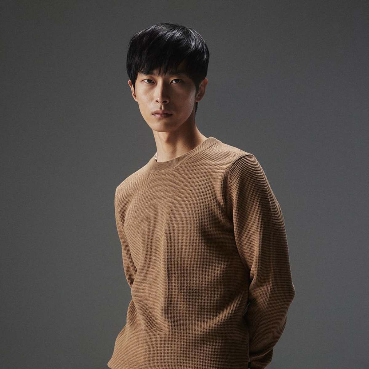 J Lindeberg Archer Structure Crew Knit - Tan | Garmentory