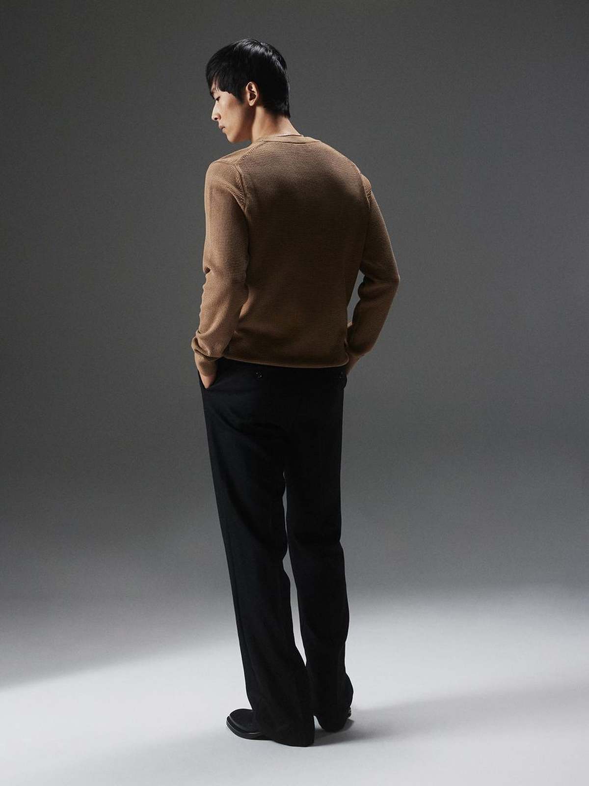 J Lindeberg Archer Structure Crew Knit - Tan | Garmentory