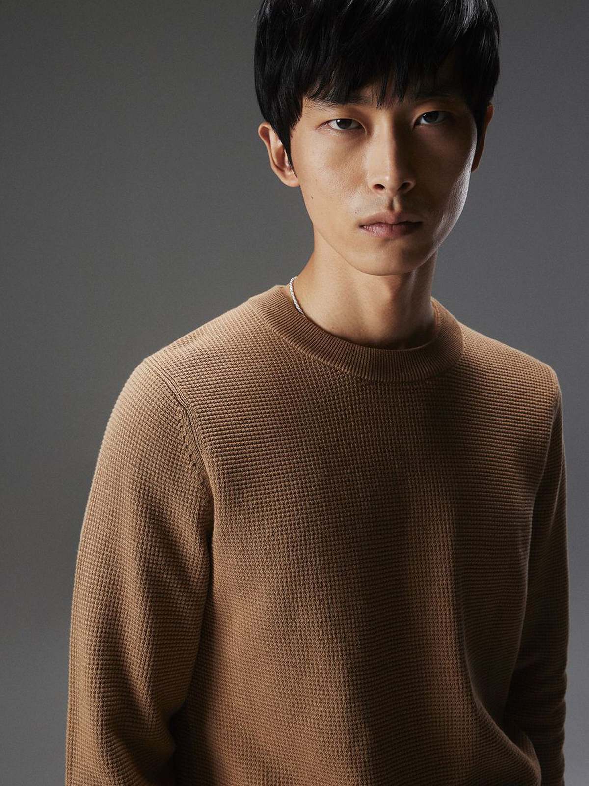 J Lindeberg Archer Structure Crew Knit - Tan | Garmentory