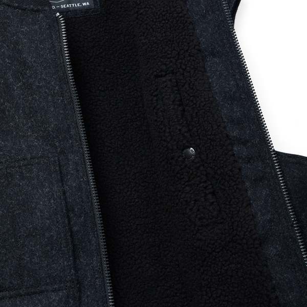 Filson Lined Mackinaw Wool Work Vest - Charcoal | Garmentory