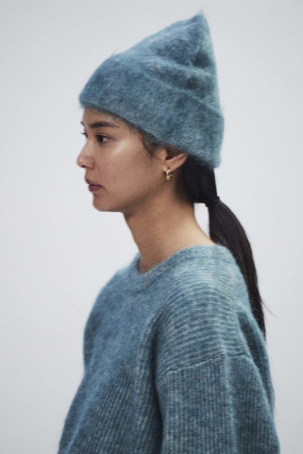 SAYAKA DAVIS NEW YORK Brushed Mohair Beanie - Blue Cloud | Garmentory