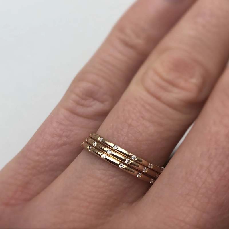 LA KAISER Solid Diamond Eternity Band - Gold | Garmentory