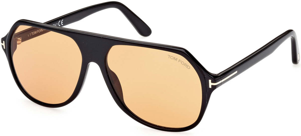 Tom Ford Hayes Sunglasses - Shiny Black/Amber | Garmentory