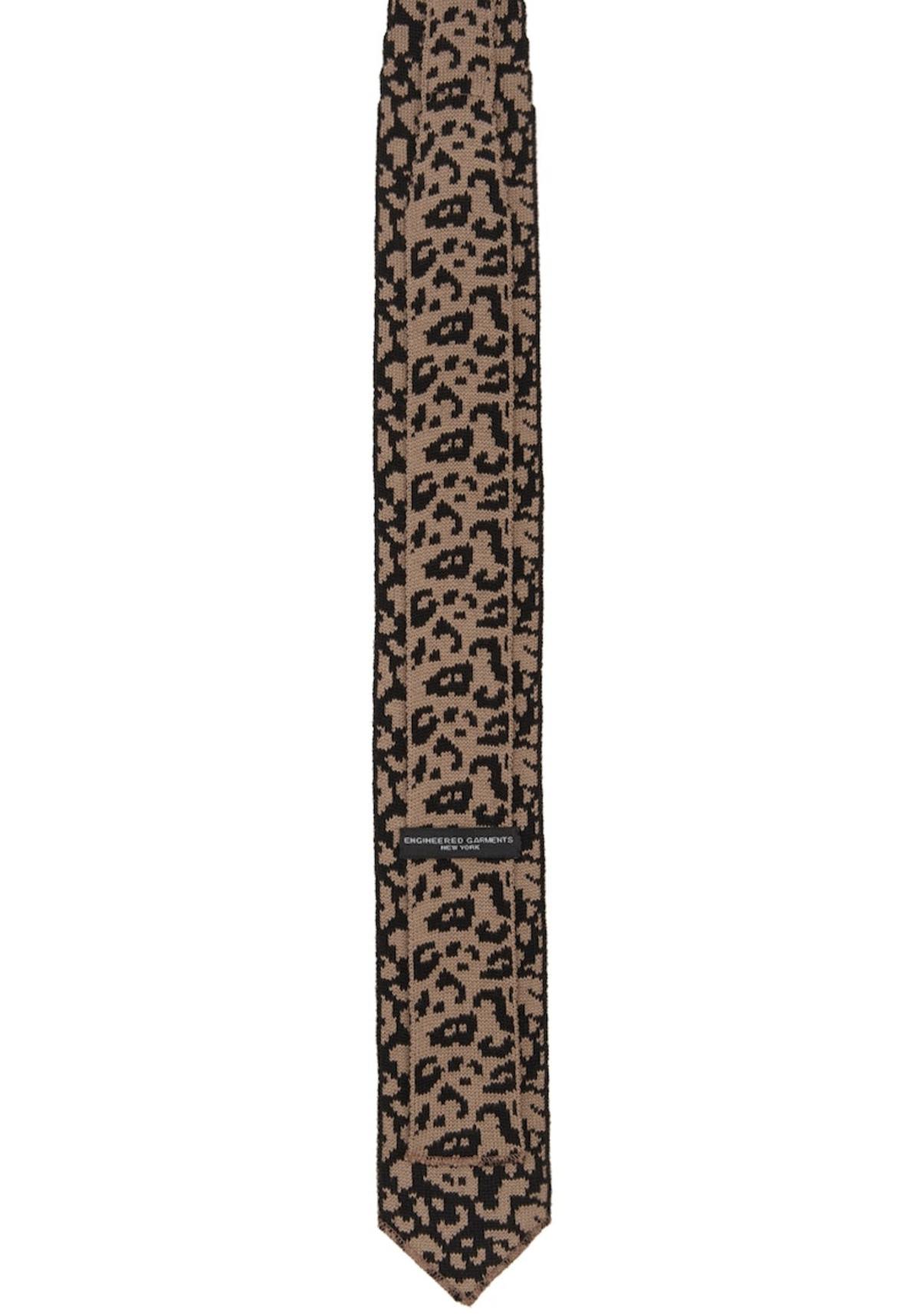 Engineered Garments Brown Leopard Jacquard Knit Tie | Garmentory