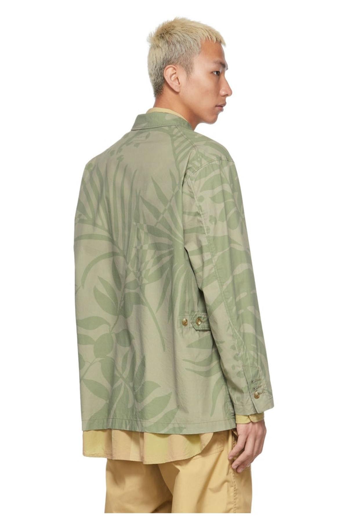 Engineered Garments Leaf Print Blazer - Khaki/Olive | Garmentory