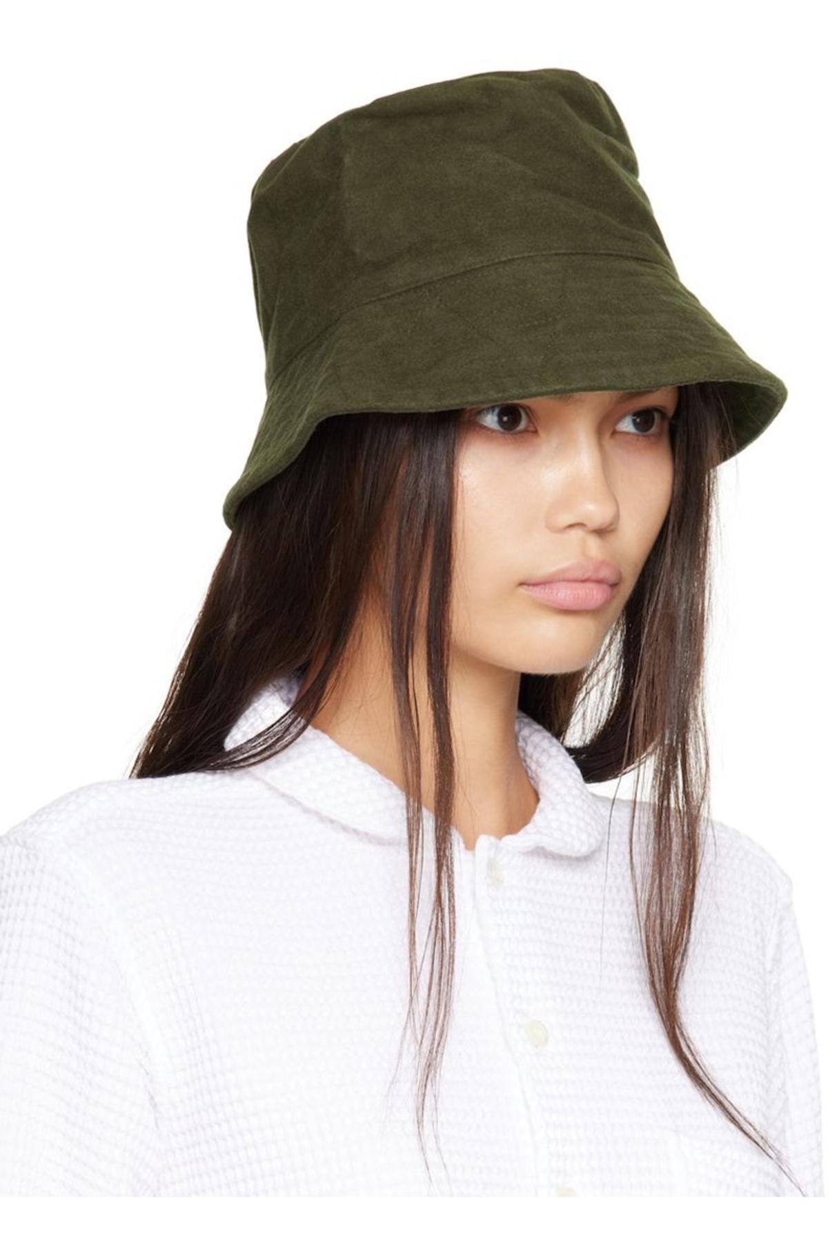 Engineered Garments Asymmetrical Bucket Hat - Olive | Garmentory