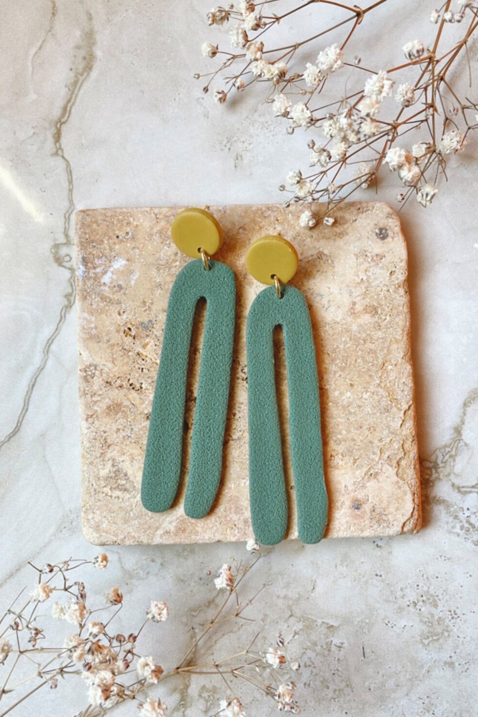 Elizaberry Otie Arches Earrings - Forrest Green/Gold | Garmentory