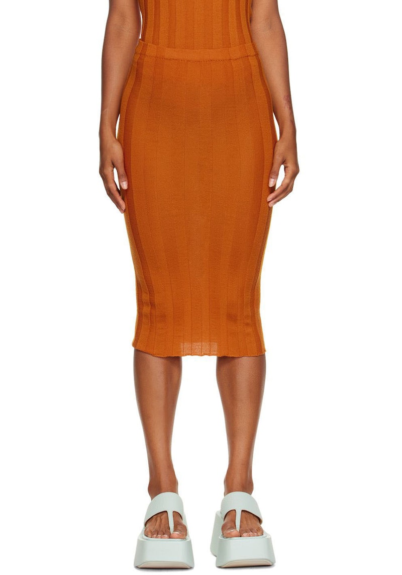 Baserange Orange Adler Midi Skirt | Garmentory