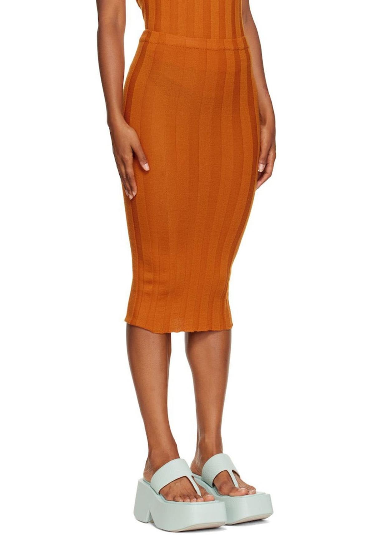 Baserange Orange Adler Midi Skirt | Garmentory