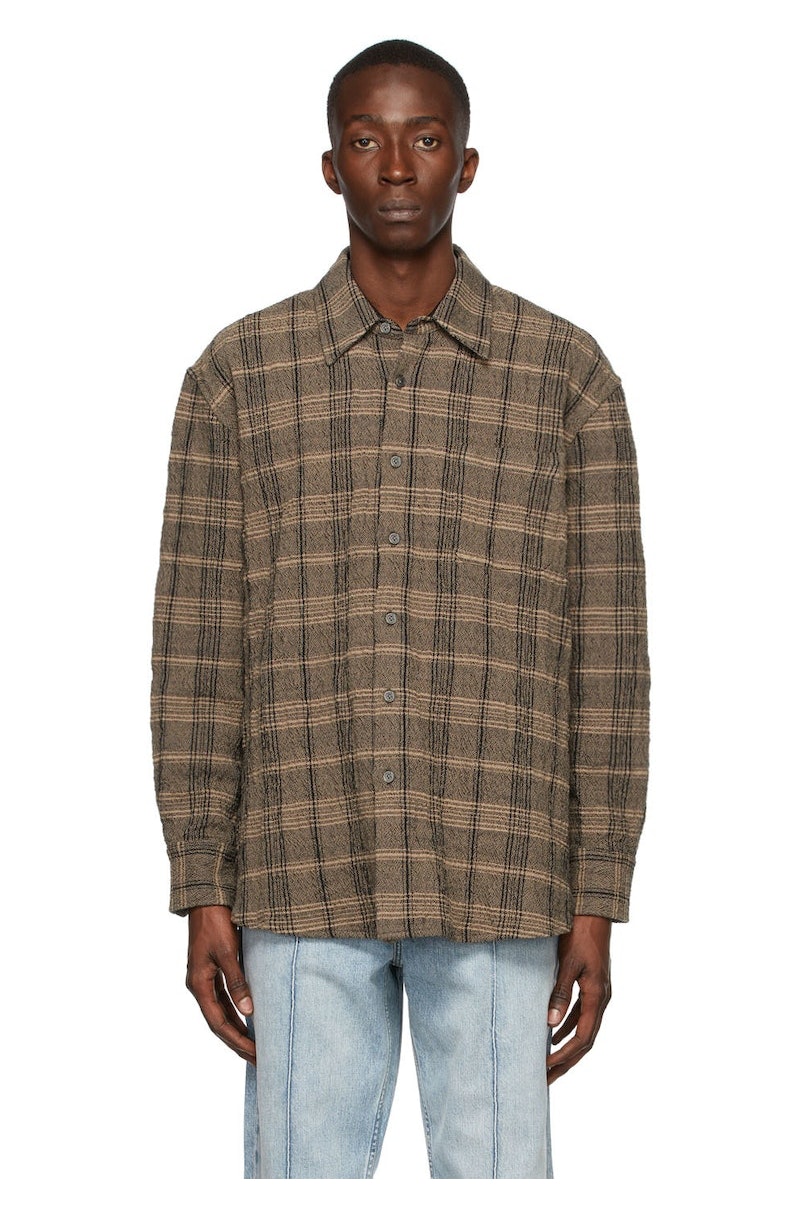 Our Legacy Check Above Shirt - Ecru and black | Garmentory