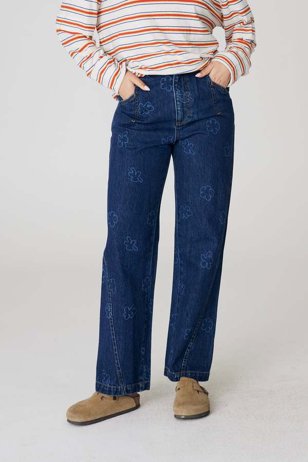 Back Beat Co. Flores Denim Ollie Pant - Denim | Garmentory