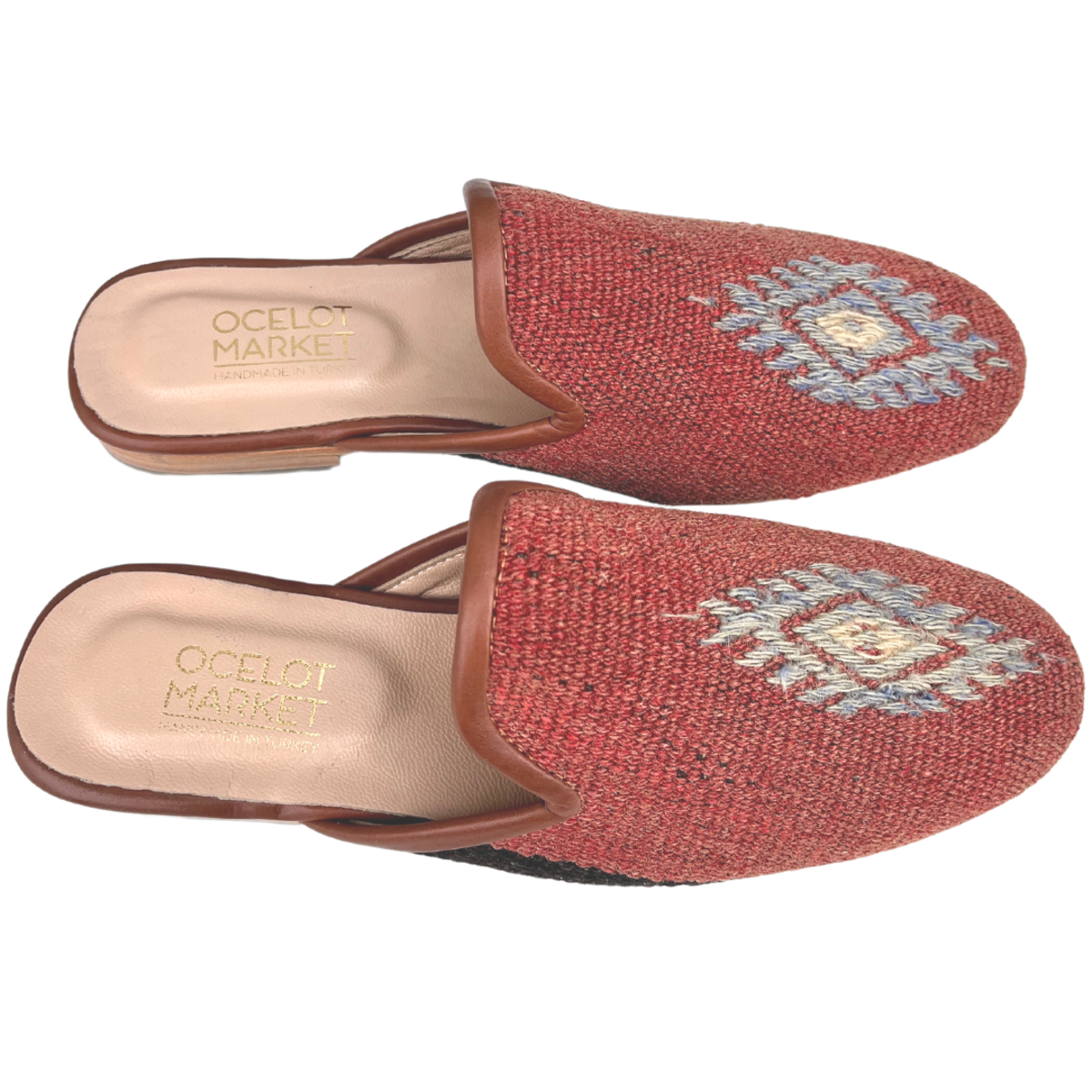 Ocelot Market Turkish Kilim Mule - Red | Garmentory