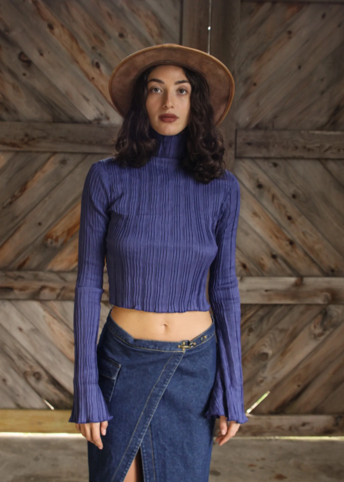 NÉGLIGÉ High Neck Pleated Blouse | Garmentory