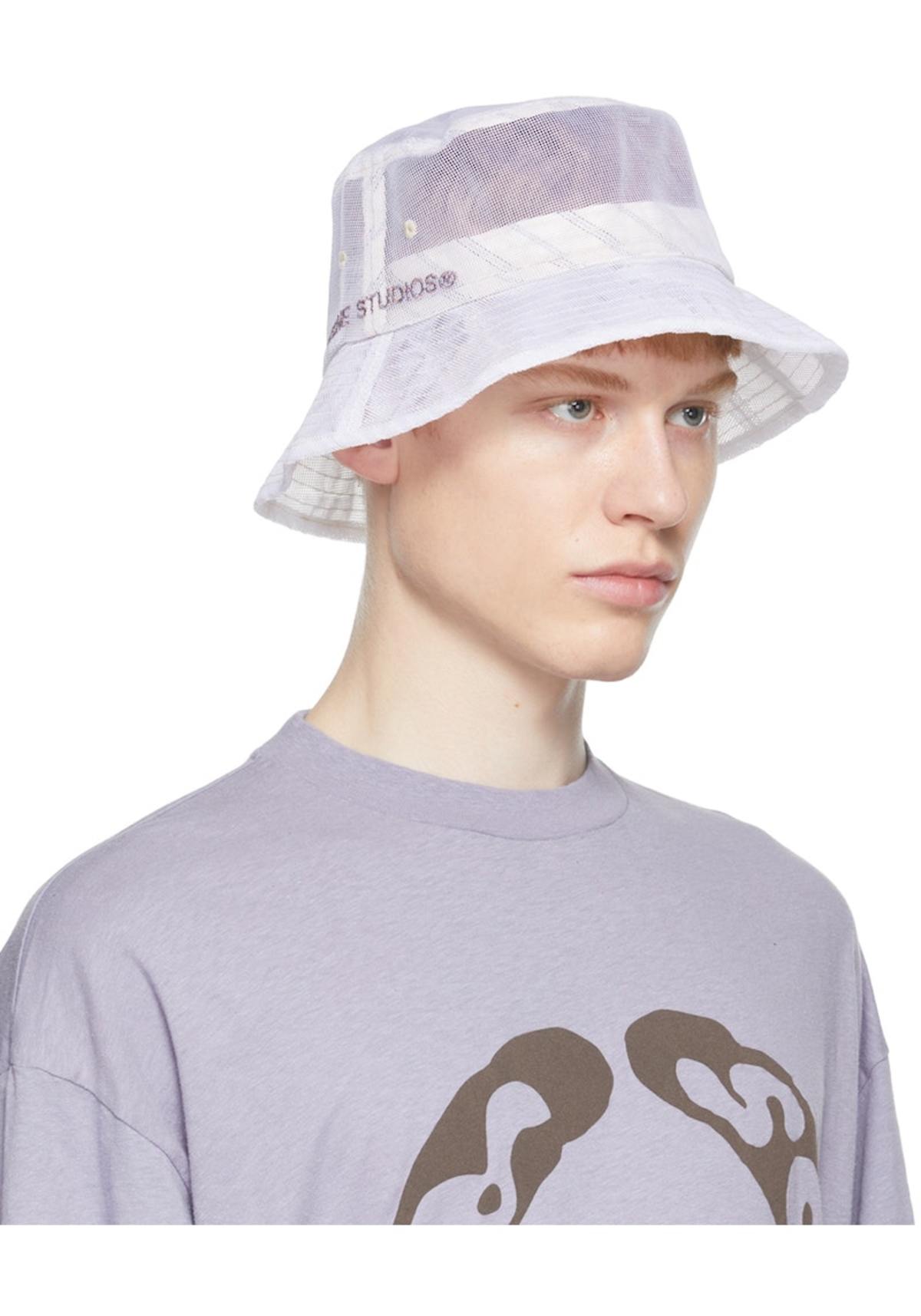 Acne Studios Mesh Bucket Hat - White | Garmentory