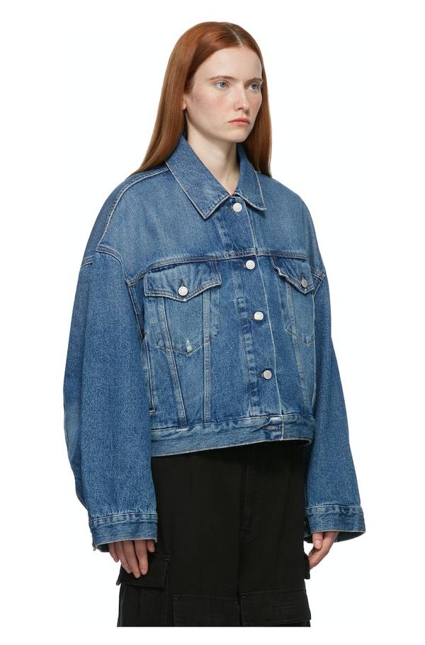Acne Studios Morris Cropped Denim Jacket - Blue | Garmentory