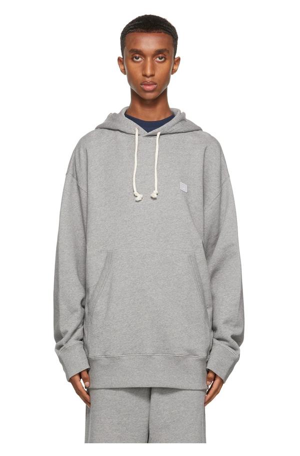 Acne Studios French Terry Logo Hoodie - Grey | Garmentory