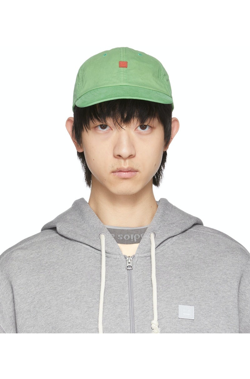 Acne Studios Green Cunov Face Baseball Cap | Garmentory