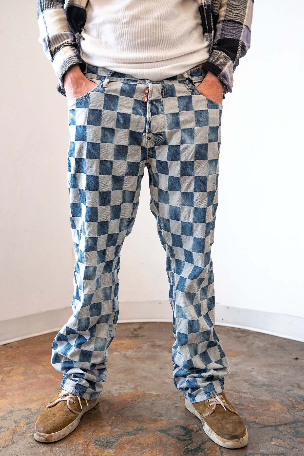 Dsquared2 Checkerboard Jeans - Blue | Garmentory