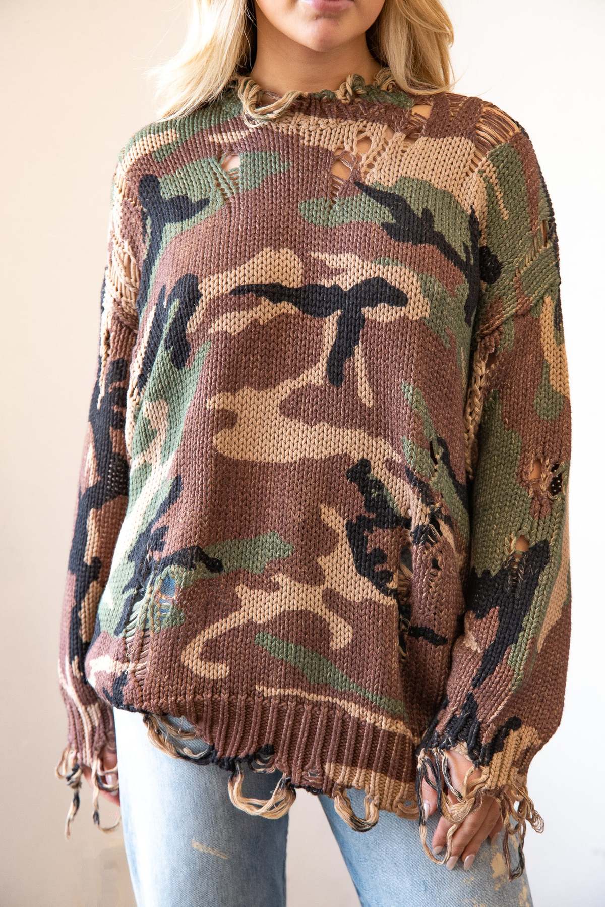 R13 Distressed Oversized Sweater | Garmentory